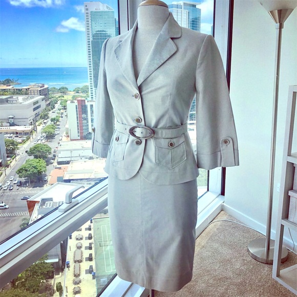 The Limited | Skirts | The Limited Belted Linen Style Skirt Suit | Poshmark